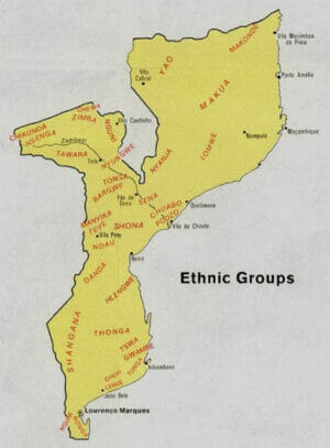 Mapas de etnias/nações e países no continente africano